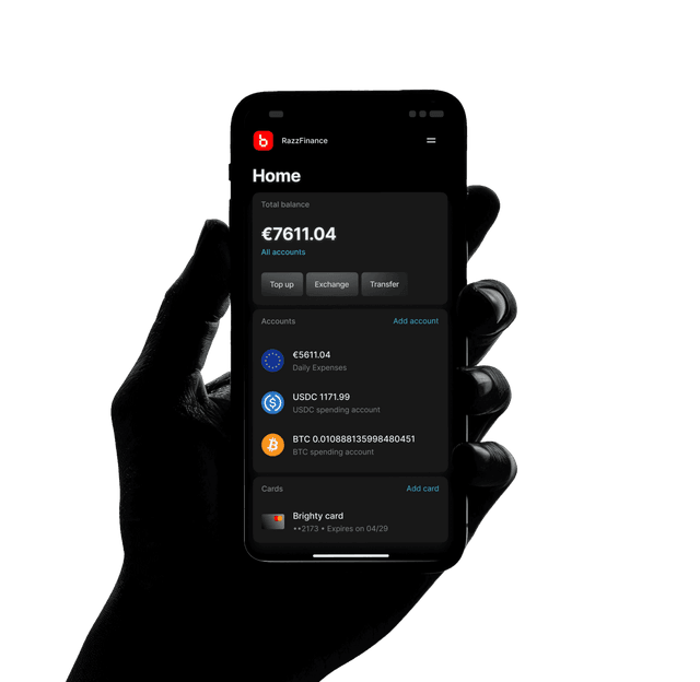 Crypto business bank account | Brighty App